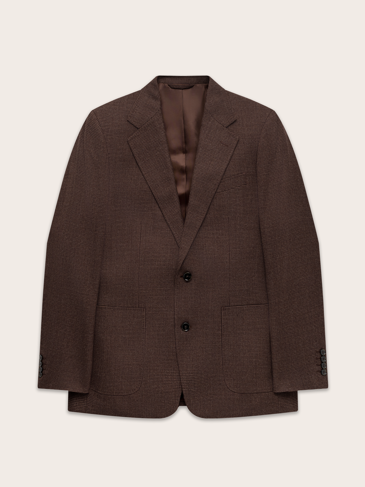 Brown Puppytooth Wool Suit | The Black Tux