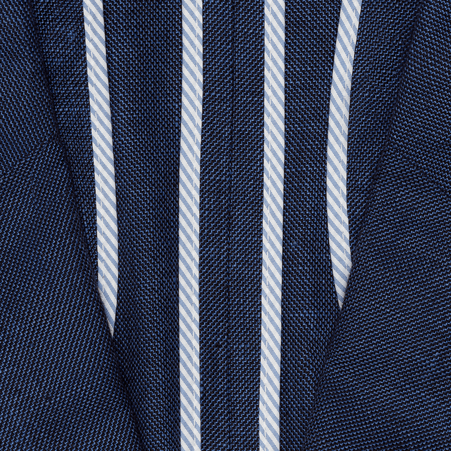 Ink Blue Double Breasted Linen Suit | The Black Tux